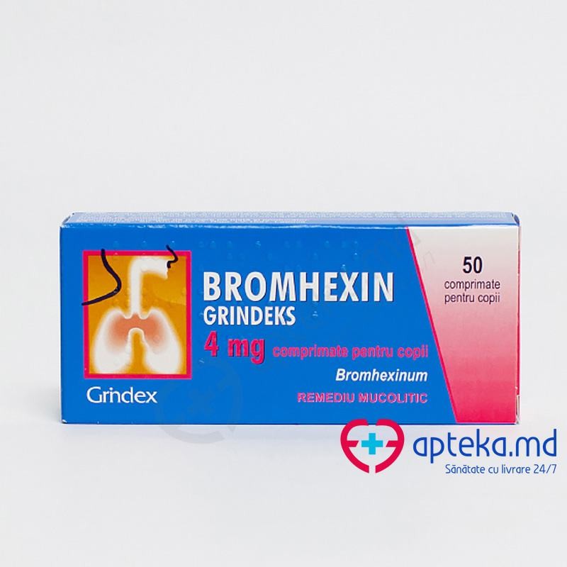 Bromhexin-Grindeks comprimate 4 mg N10x5 cumpără în Moldova - prețuri ...