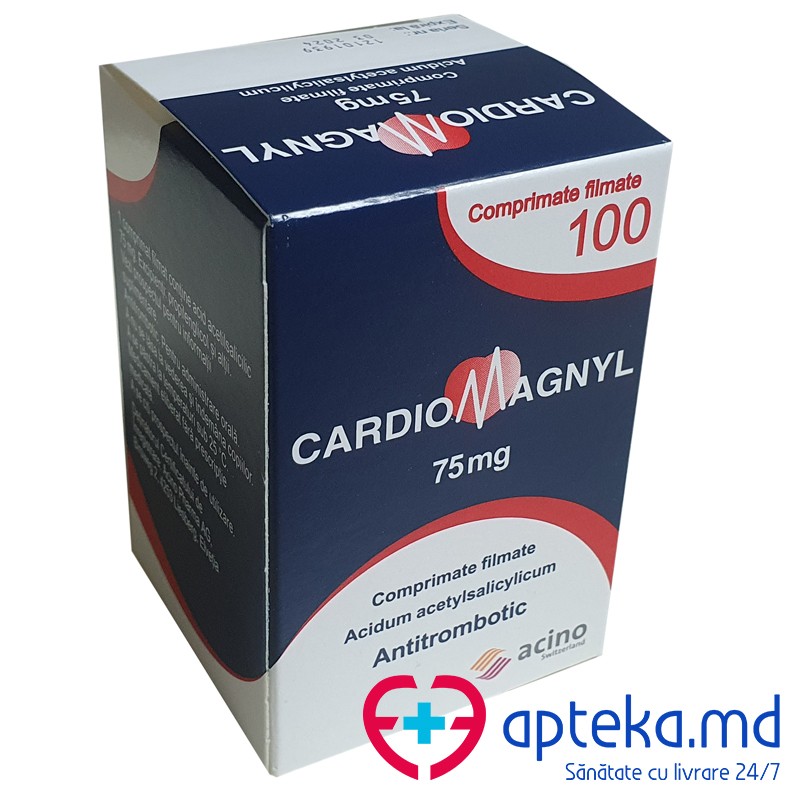 Cardiomagnyl comprimate filmate 75 mg N100 cumpără în Moldova - prețuri ...