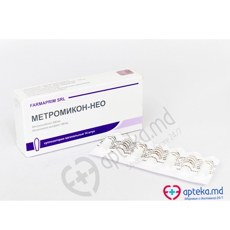 Metromicon-Neo ovule 500 mg + 100 mg N7x2 cumpără în Moldova - prețuri ...