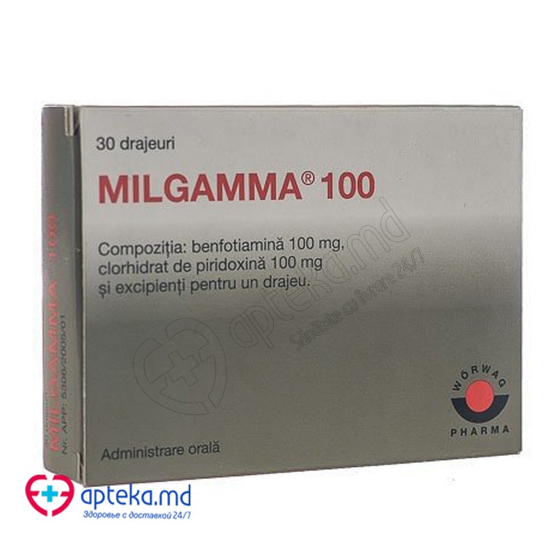 Milgamma 100 drajeuri 100 mg + 100 mg N15x2 cumpără în Moldova ...