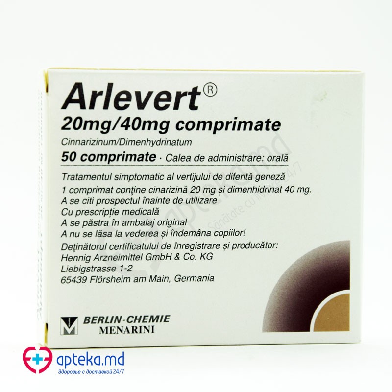 Arlevert comprimate 20 mg + 40 mg N10x5 cumpără în Moldova - prețuri și ...