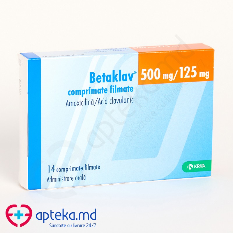 Betaklav comprimate filmate 500 mg/125 mg N7x2 cumpără în Moldova ...